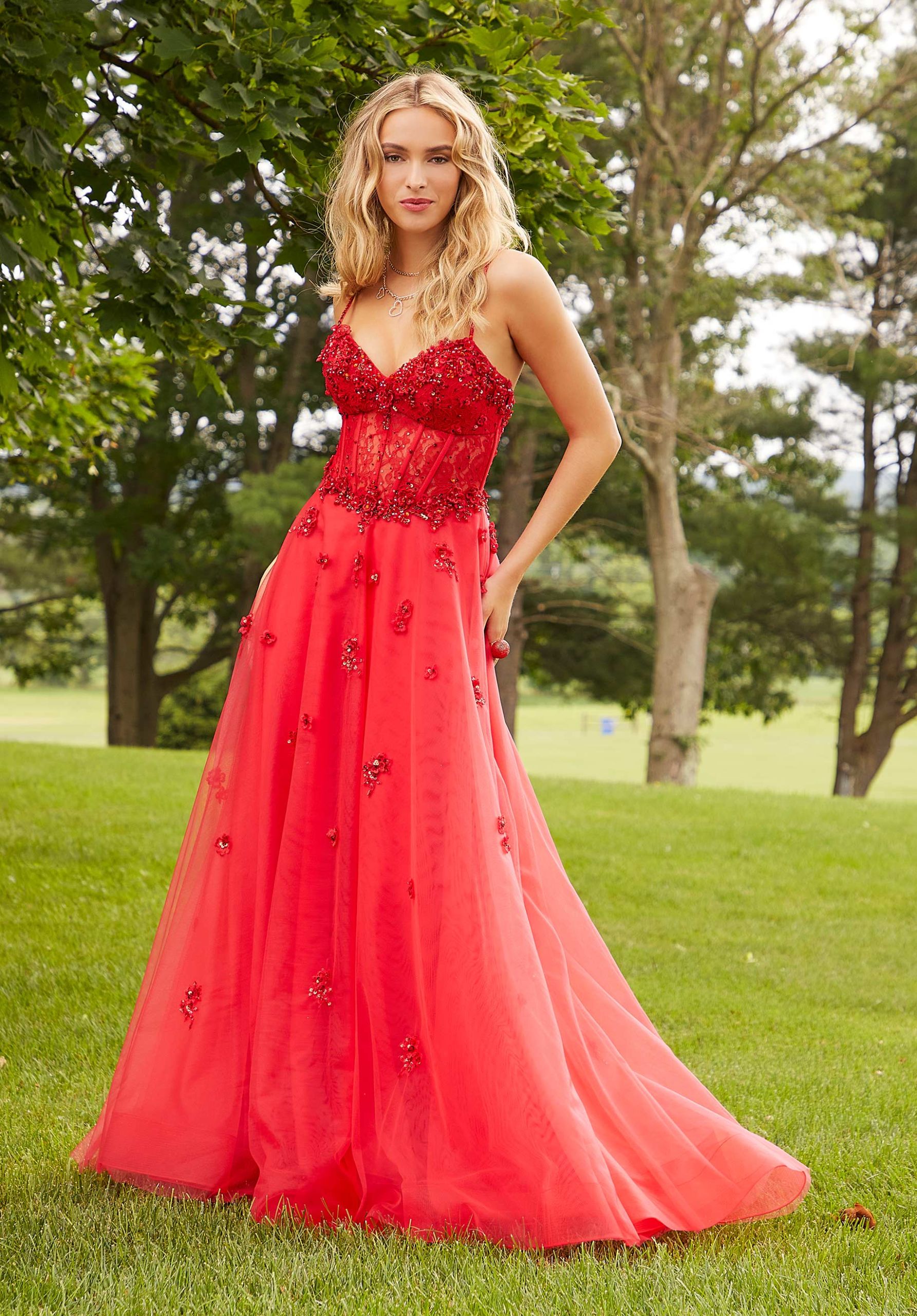 Beaded Chiffon Mori Lee Prom Dress Morilee