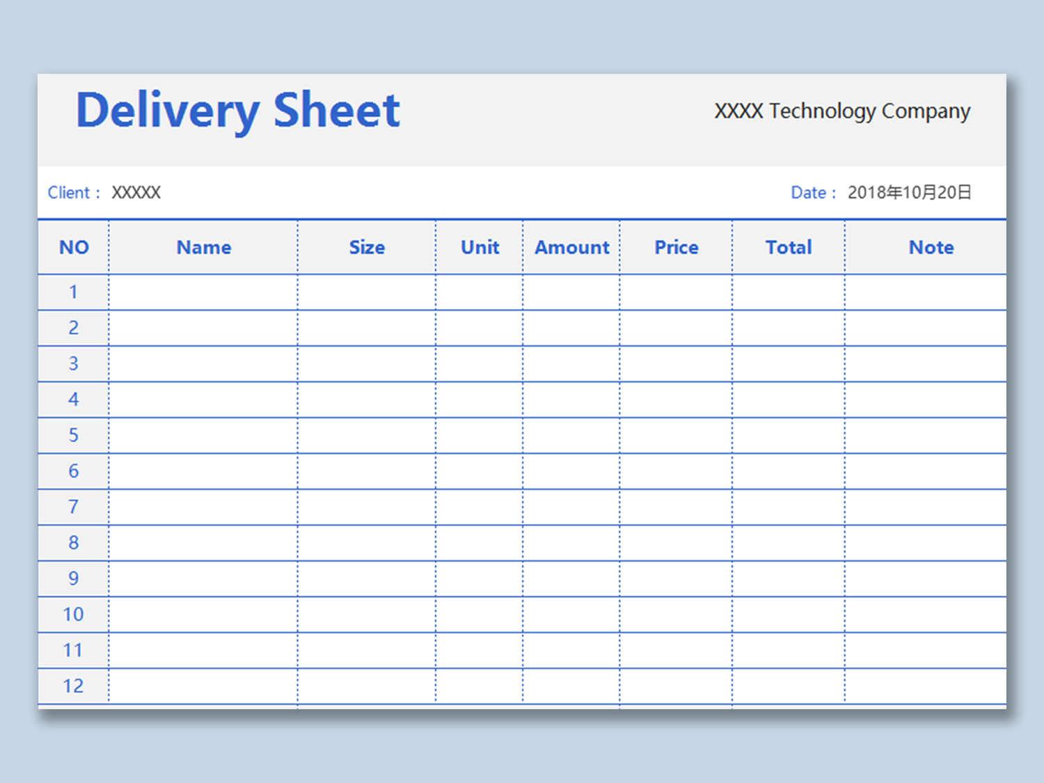 Delivery Schedule Template Excel