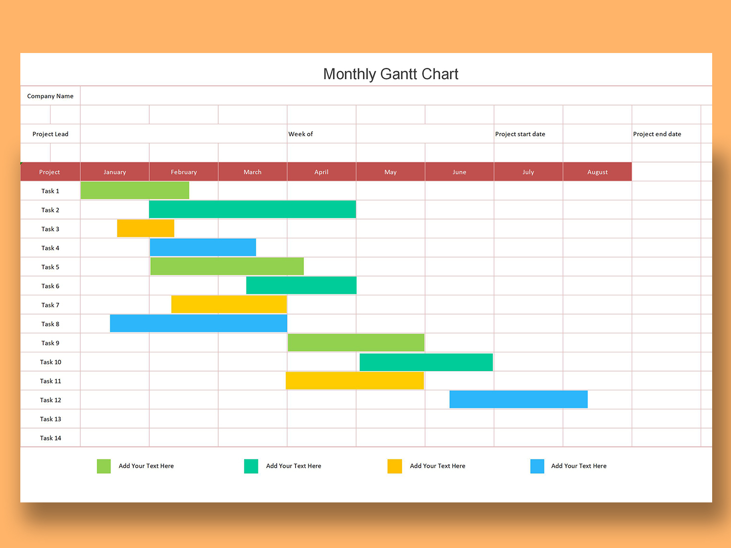 Excel Monthly Gantt Chart Template