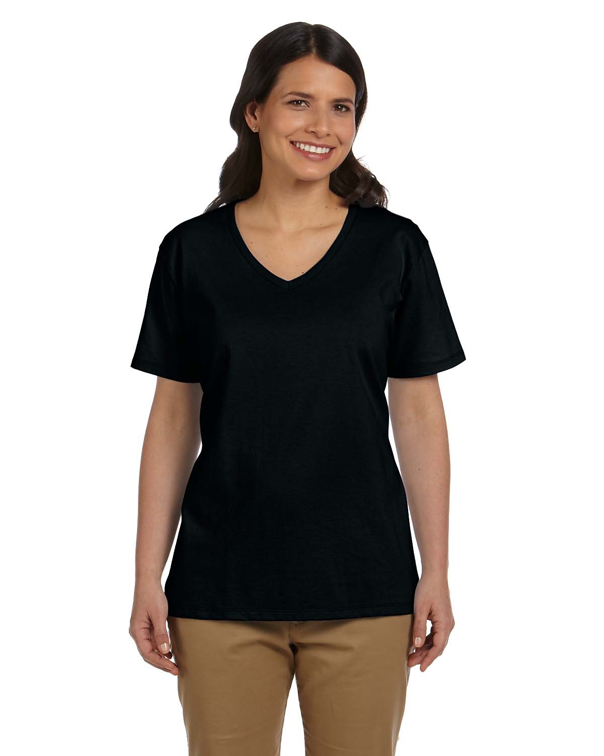 Hanes 5780 Ladies Tagless V Neck Comfortsoft T Shirt