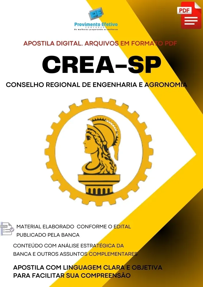 Provimento Efetivo Concursos Apostila Concurso Crea Sp 2023 Contador