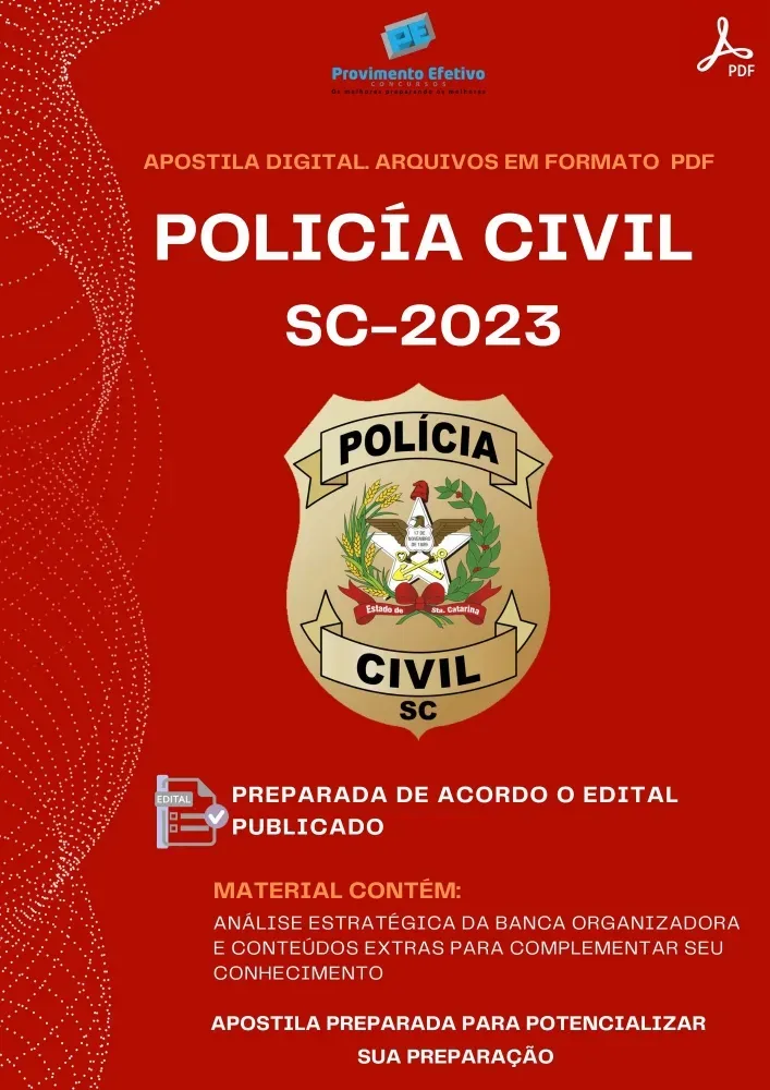 Provimento Efetivo Concursos Apostila Polícia Civil Sc Psicólogo 2023