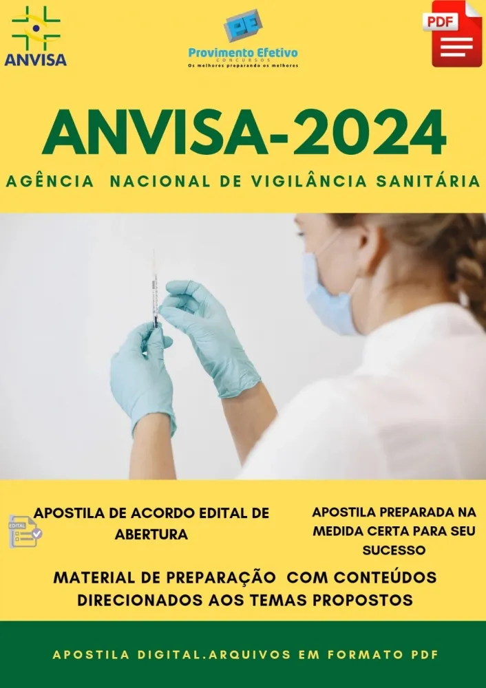 Provimento Efetivo Concursos Apostila Concurso Anvisa 2024 Área 4