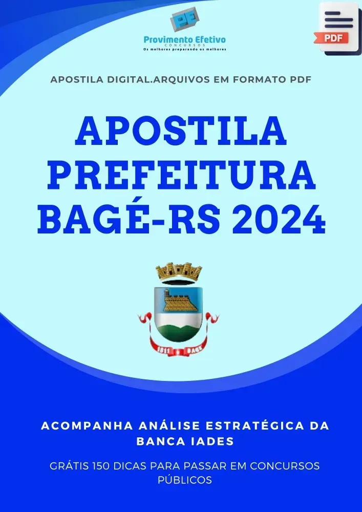 Provimento Efetivo Concursos Apostila Prefeitura Bagé Rs Contador 2024