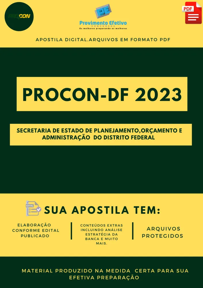 Provimento Efetivo Concursos Apostila Procon Df Contabilidade 2023