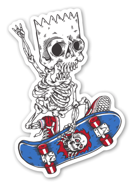 Skate Skull Bart Individuel Stickerapp Shop