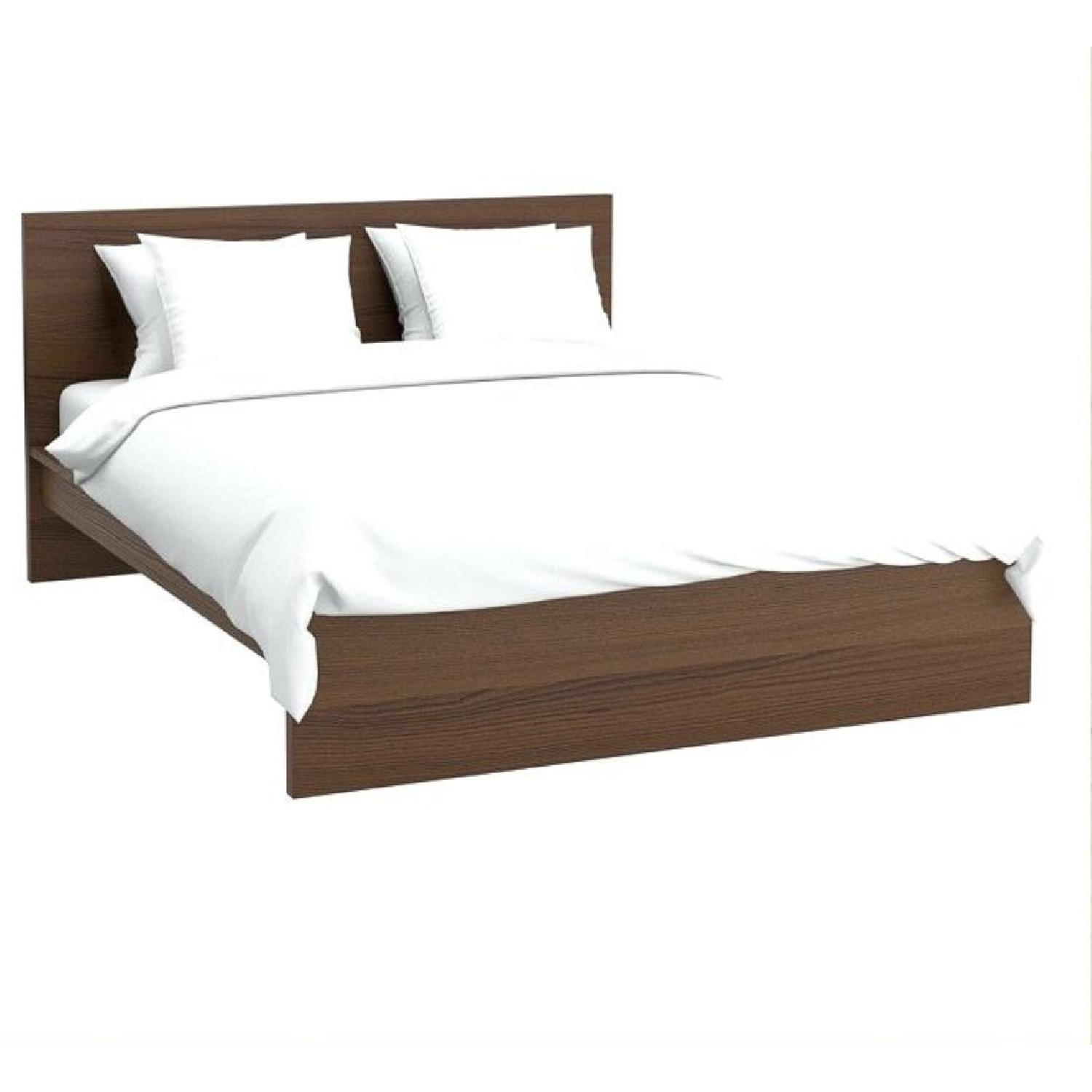 Ikea Malm Queen Bed In Brown Stained Ash Veneer Aptdeco