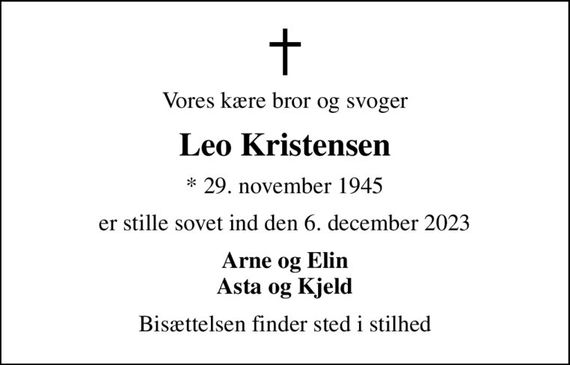 Leo Kristensen Dødsannoncer I Danmark