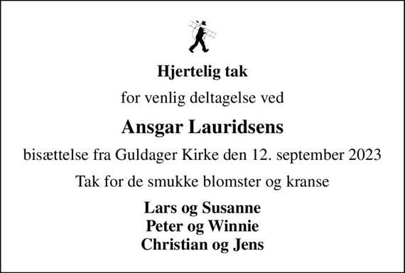 Ansgar Lauridsen Dødsannoncer I Danmark