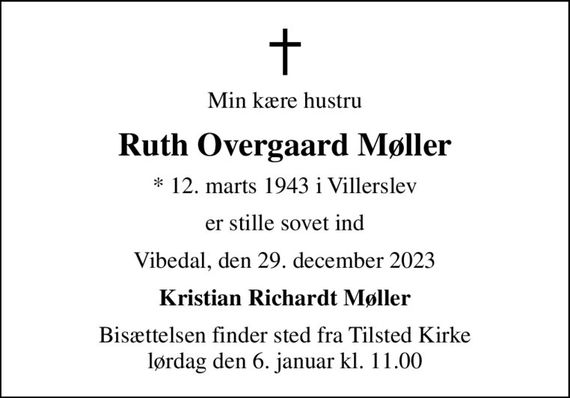 Ruth Overgaard Møller Dødsannoncer I Danmark