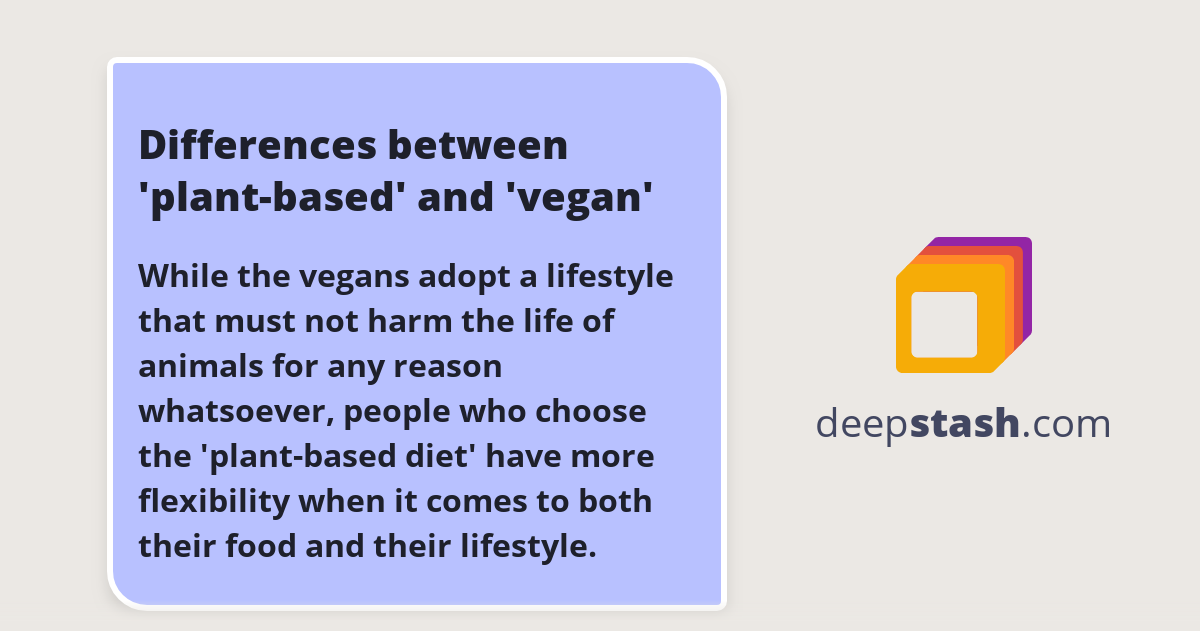 Differences Between Plant Based And Vegan Deepstash