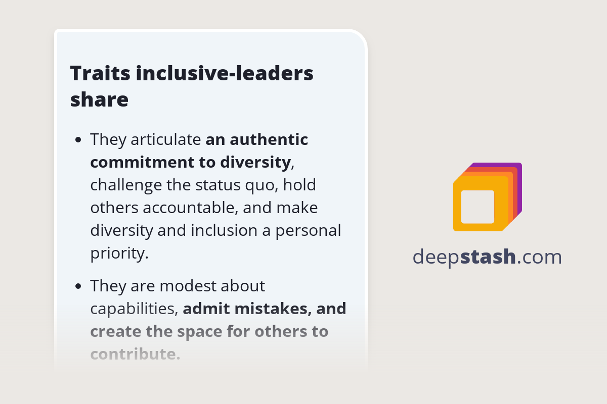 Traits Inclusive Leaders Share Deepstash