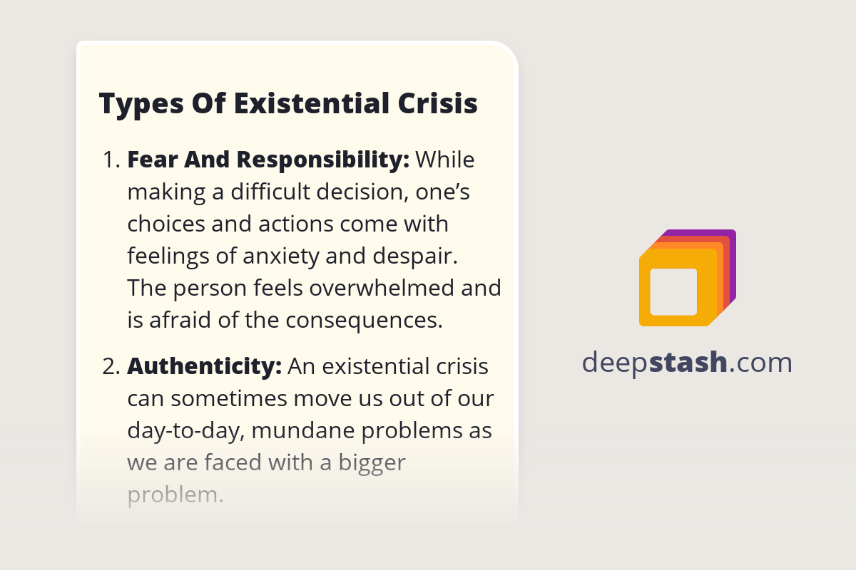 Types Of Existential Crisis Deepstash