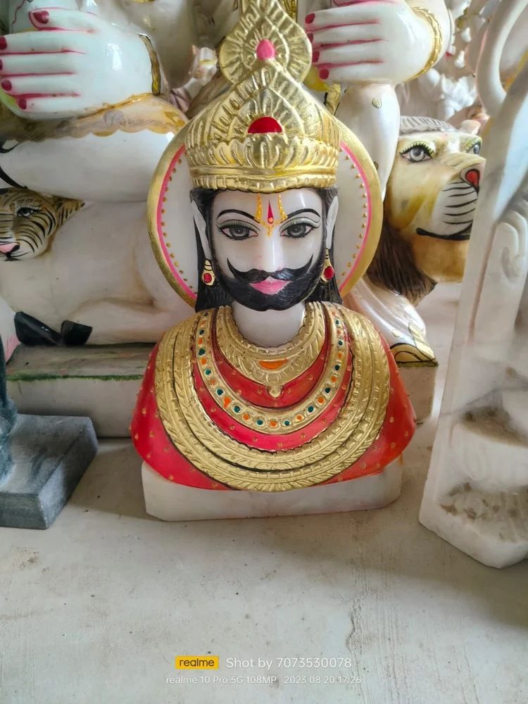 White Marble Khatu Shyam Statue For Worship Indoor Manufacturer