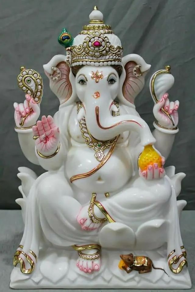 White Marble Jaipur Ganesh Ji Statues For Temple Manufacturer And Seller