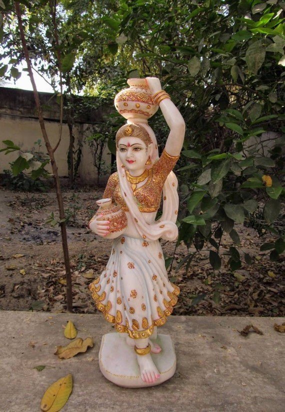 Marble Rajasthani Lady Statue Manufacturer And Seller In Jaipur