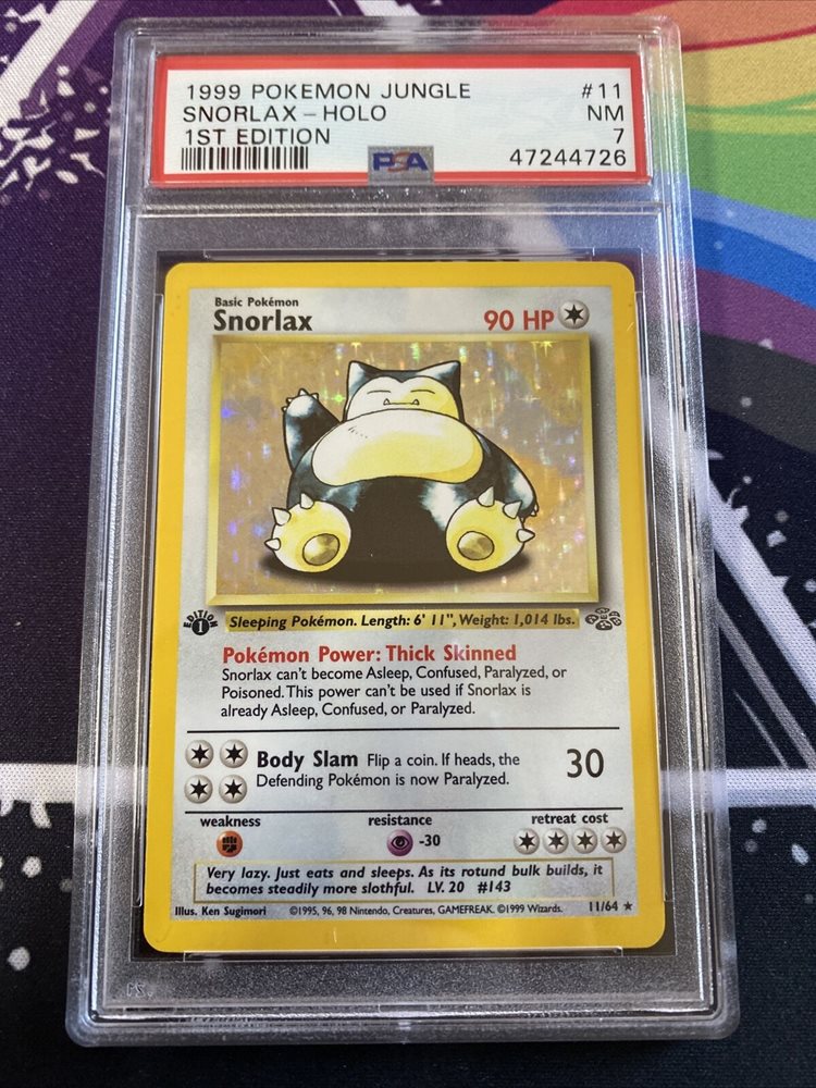 Psa 7 1st Edition Snorlax Holo Jungle Pokemon Card