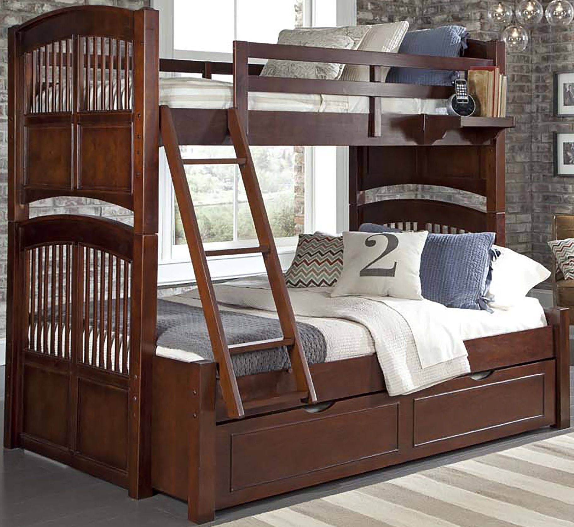 Walnut Street Chestnut Hayden Twin Over Full Bunk Bed With Trundle From