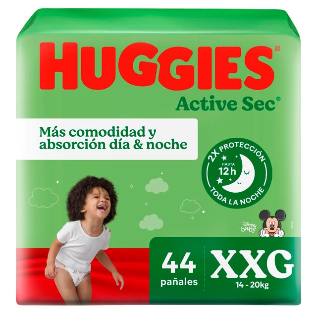 Pañales Huggies Hiperpack Active Sec Xtra Flex Xxg Mifarma