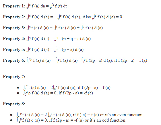 Properties Of Definite Integrals And Formula Maths Aakash Byjus Aesl