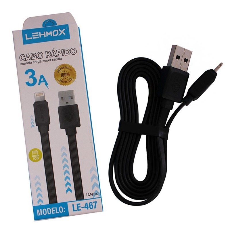 Cabo Usb Iphone Turbo 1 Metro Emborrachado Lehmox Le 467 25 De Março