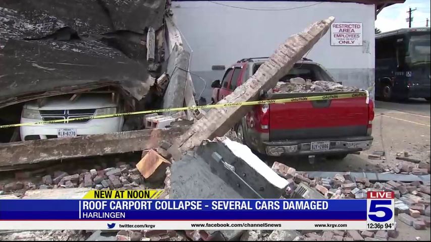 Cars Damaged No Injuries Reported After Carport Collapses In Harlingen