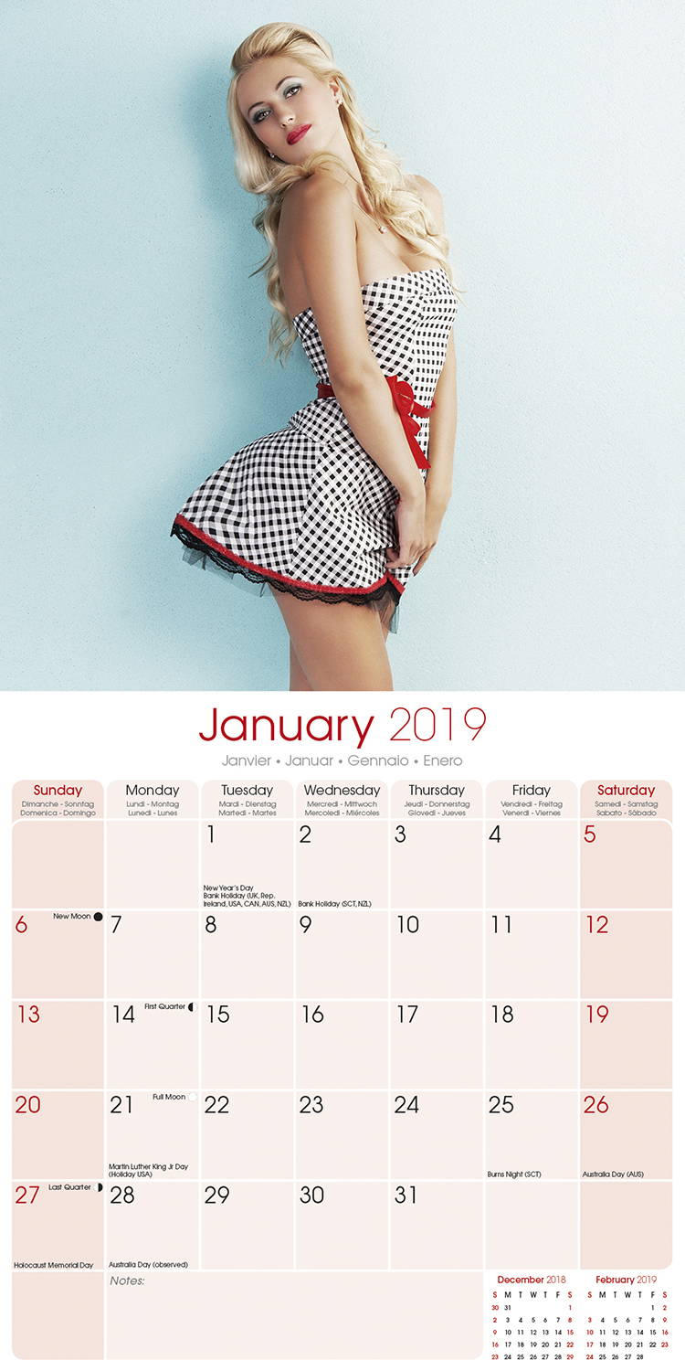 Retro Pin Ups Calendar Model Calendars Megacalendars