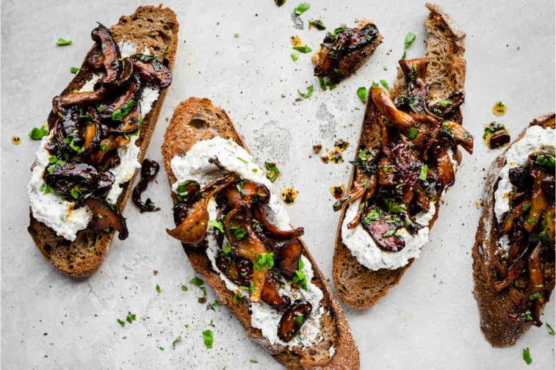 Garlic Mushrooms And Herbed Ricotta Tartines Wellbeing Magazine