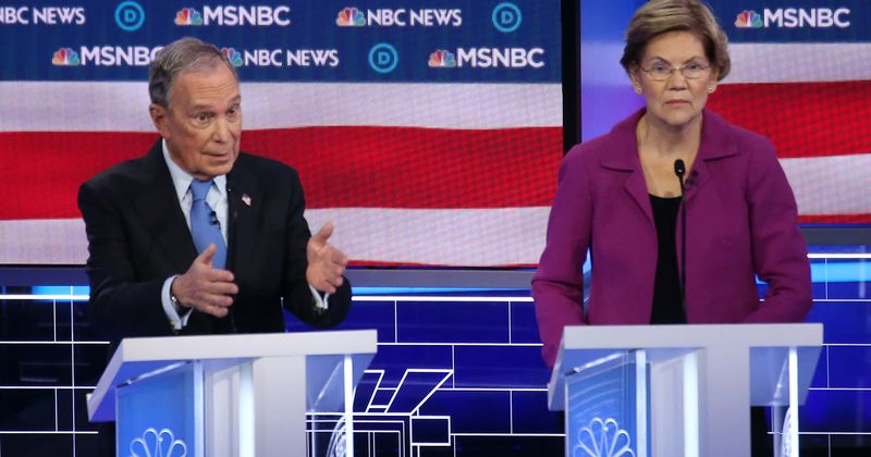 South Carolina Democratic Debate 2020 Warren Strikes At Bloomberg For