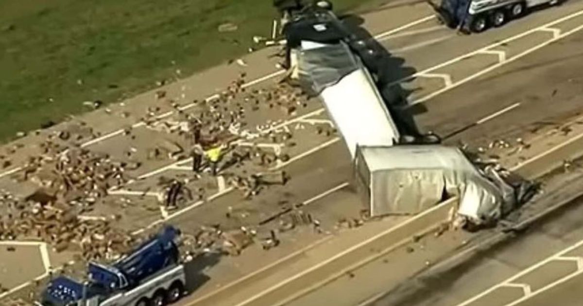 Heavy Vibration Alert Overturned Truck Spills Cargo Of Sex Toys Across