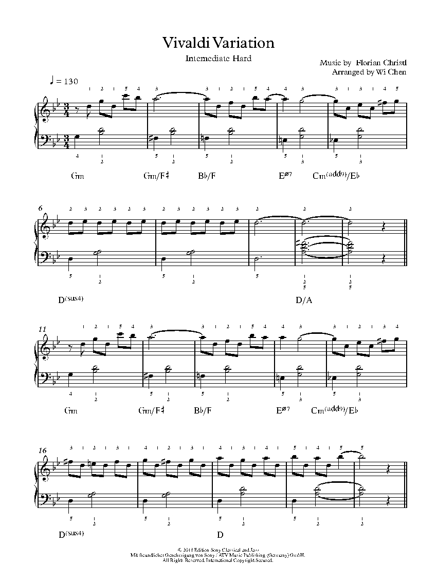 Vivaldi Variation By Florian Christl Sheet Music And Lesson