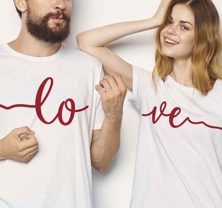 Text Love Matching Shirts For Couples Tenstickers