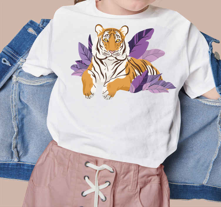 Camiseta Infantil Tigre Curioso Animales De La Jungla Tenvinilo