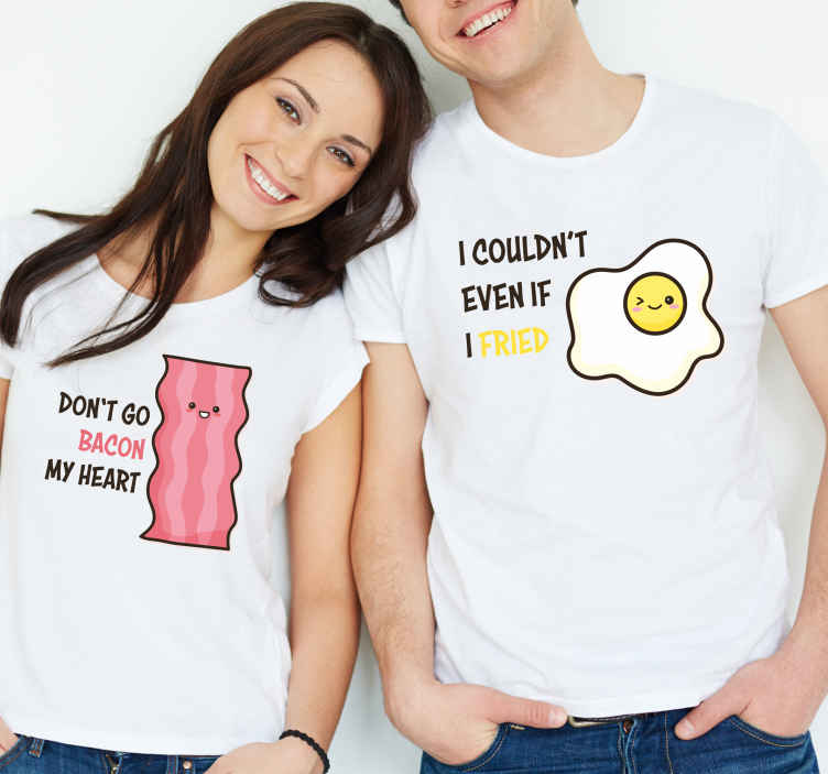 Bacon And Frying Matching Shirts For Couples Tenstickers