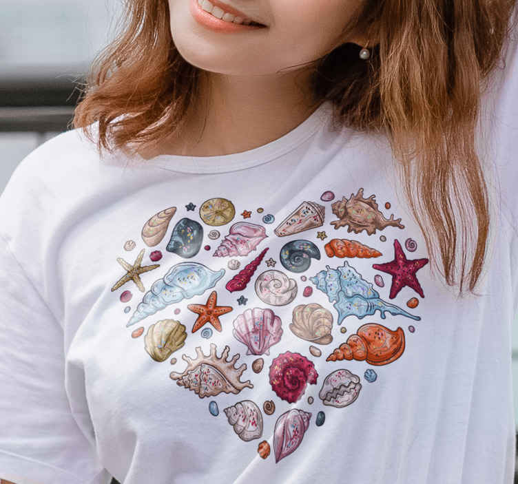 Camiseta Corazón De Conchas Tenvinilo