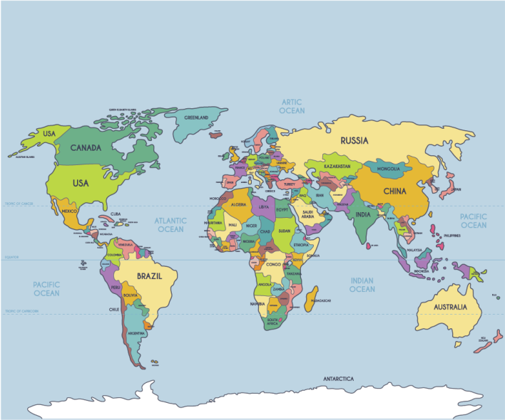 Mauspad Weltkarte Geografisch Und Politisch Tenstickers