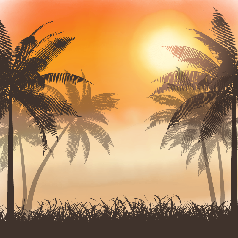 Sunset Landscape Canvas Wall Art Tenstickers