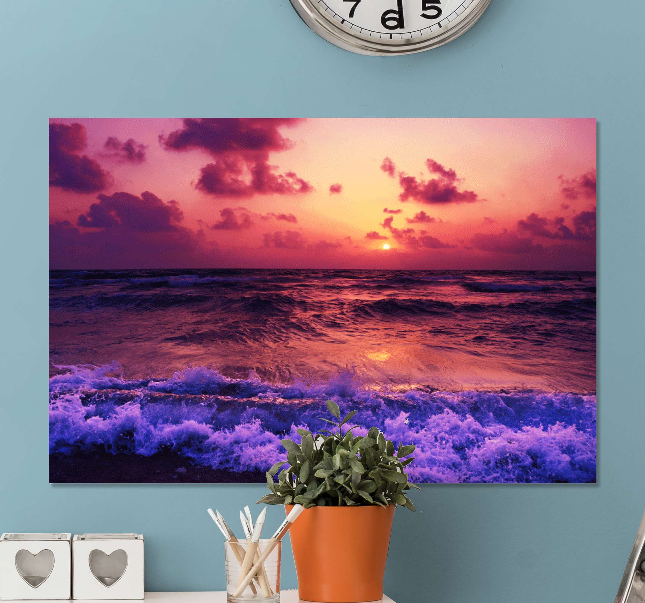 Colourful Beach Aesthetic Colours Landscape Wall Canvas Tenstickers