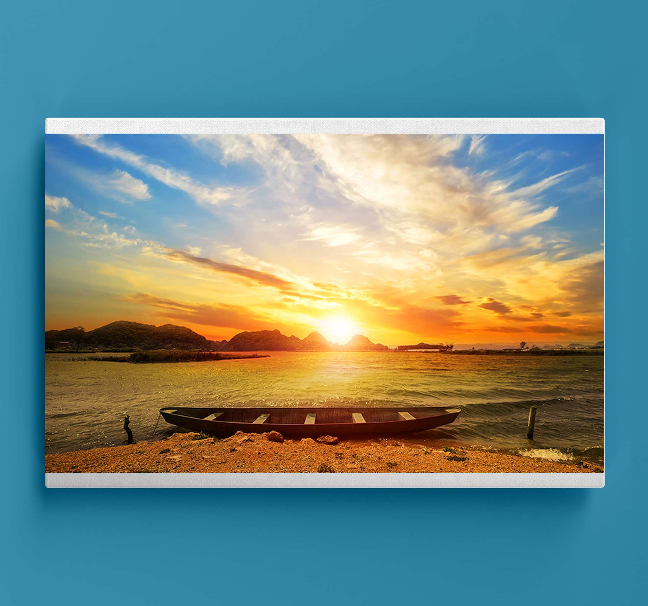 Orange Sunset Aesthetic Colours Landscape Wall Canvas Tenstickers