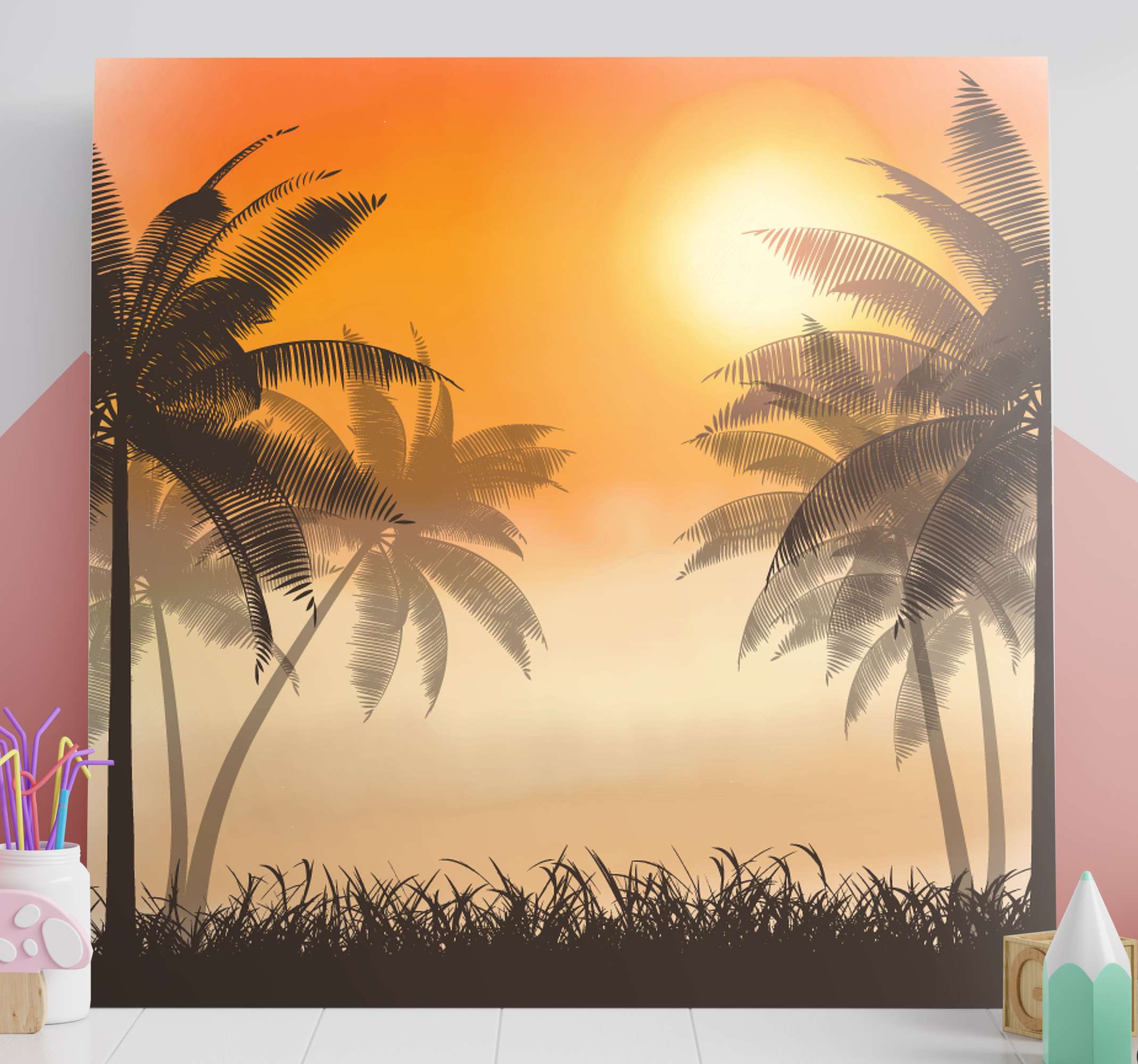 Cuadro Paisaje Atardecer Tropical Tenvinilo