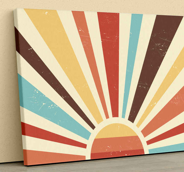 Abstract Vintage Sunset 70s Canvas Wall Art Tenstickers