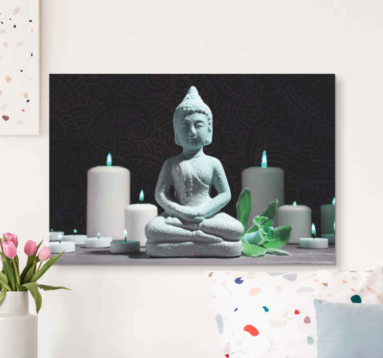 Cuadro Zen Buda Con Velas Tenvinilo