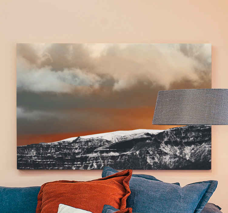 Mountain And Clouds Aesthetic Landscape Canvas Tenstickers