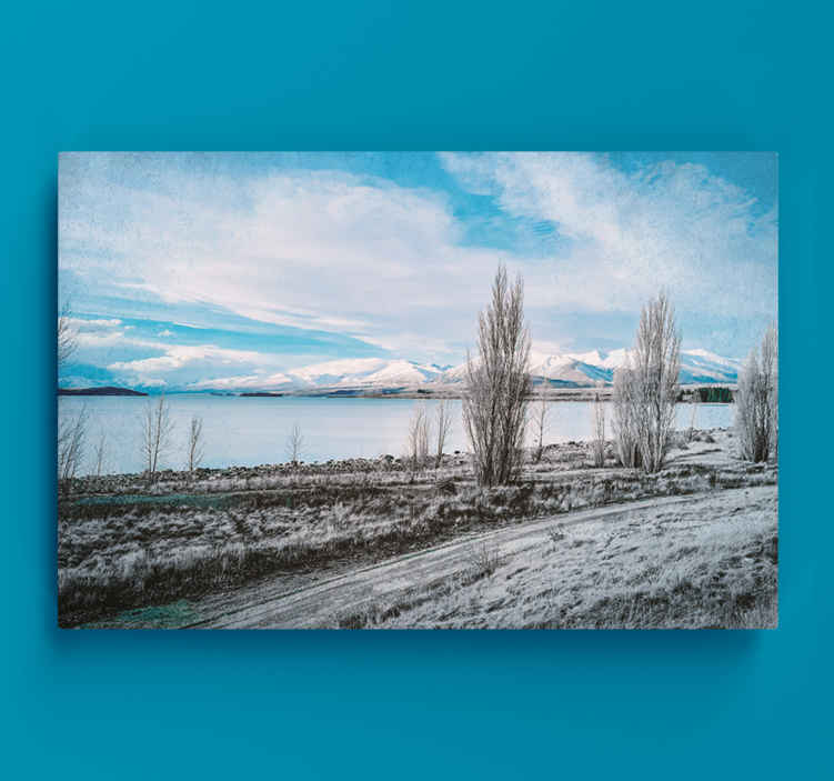 New Zealand Lake Aesthetic Photography Landscape Wall Canvas Tenstickers