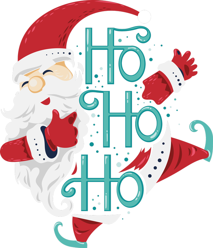 Santa Claus Ho Ho Ho Christmas Wall Decal Tenstickers