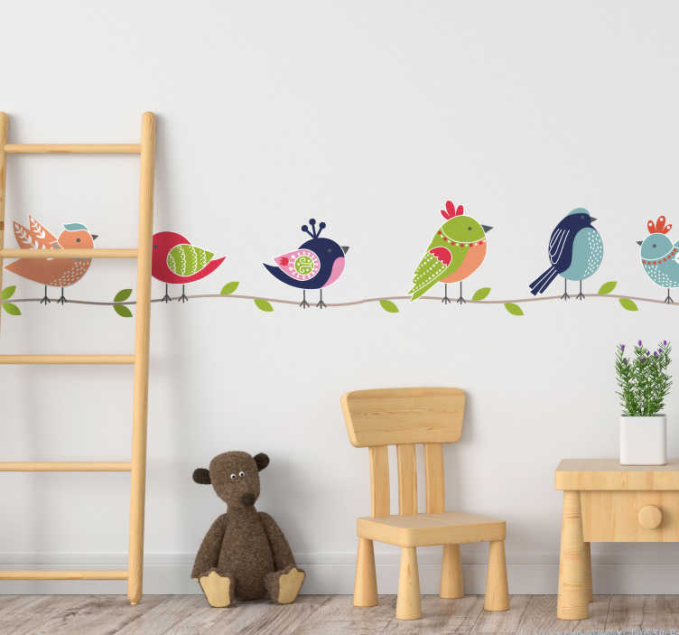 Colorful Birds Bird Wall Sticker Tenstickers