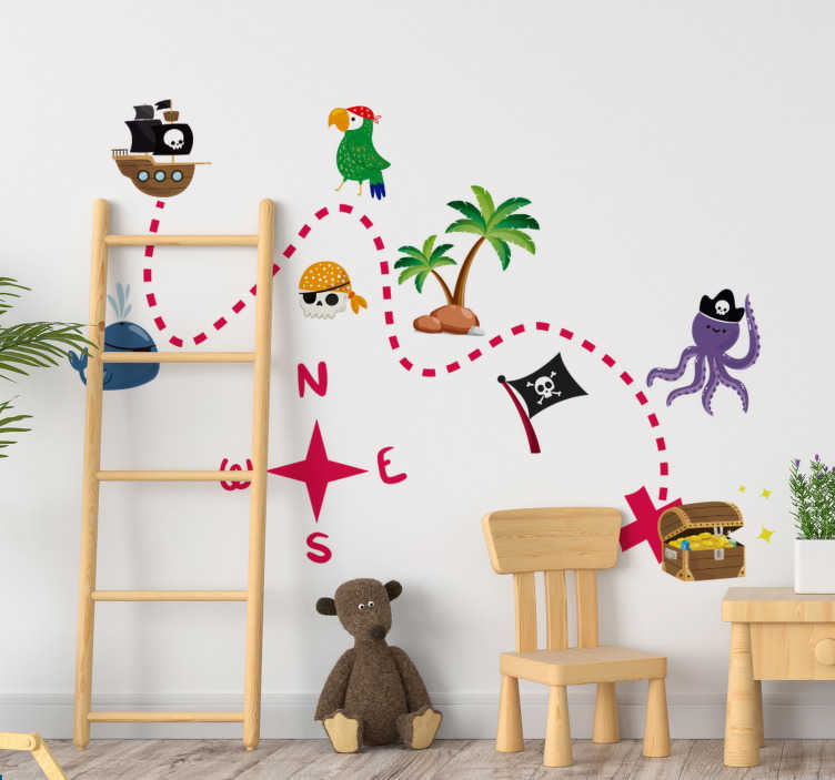 Treasure Map Wall Sticker Tenstickers