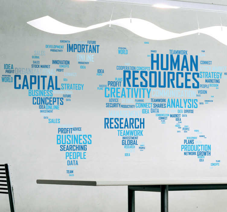 Office Boardroom Resources World Map Wall Sticker Tenstickers