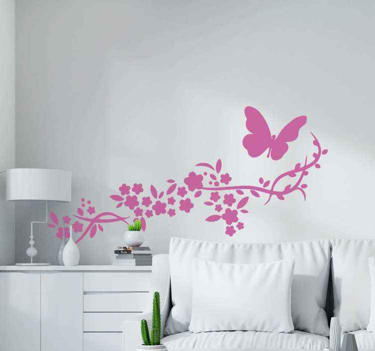 Good Product Online Swirly Butterflies Floral Vine Wall Sticker Home