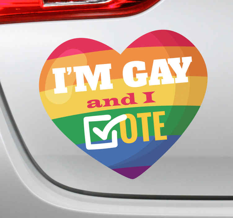 Rainbow Votes Gay Car Decal Tenstickers